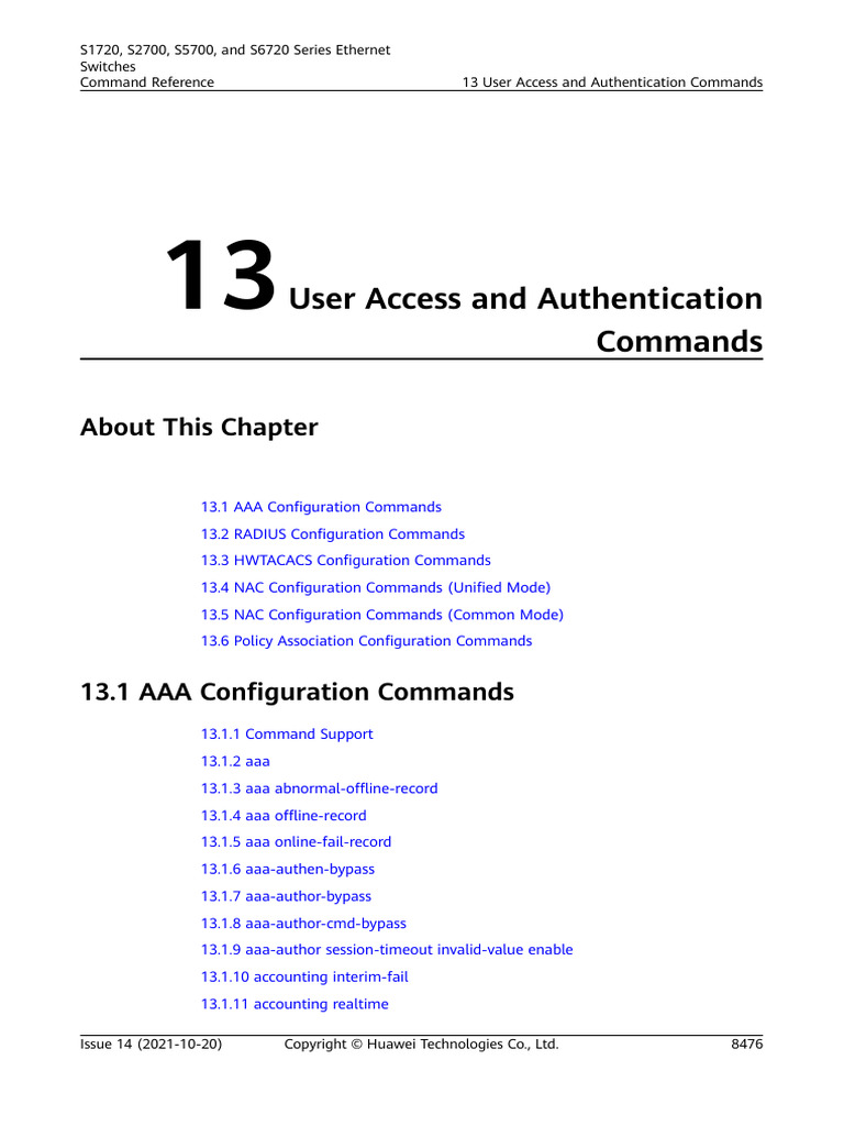01-13 User Access and Authentication Commands | PDF | Radius | Command ...