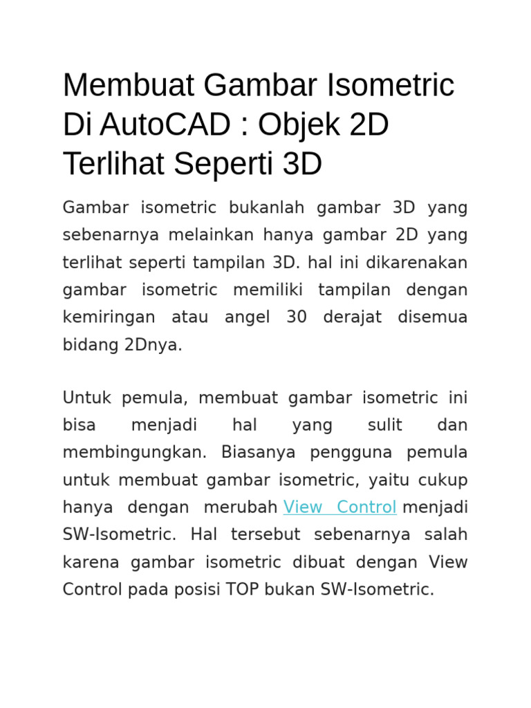 6. Membuat Gambar Isometric Objek 2D Yang Terlihat Seperti Tampilan 3D | PDF