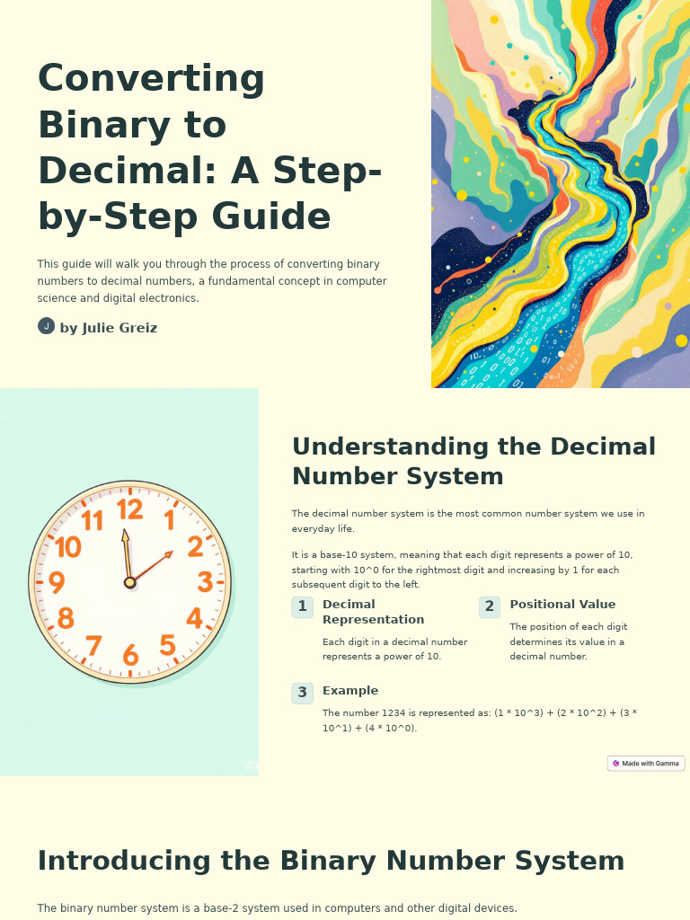 Converting-Binary-to-Decimal-A-Step-by-Step-Guide | PDF | Elementary Mathematics | Encodings