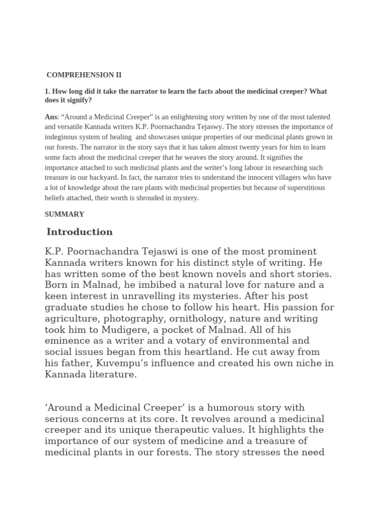 Around The Medicinal Creeper | PDF