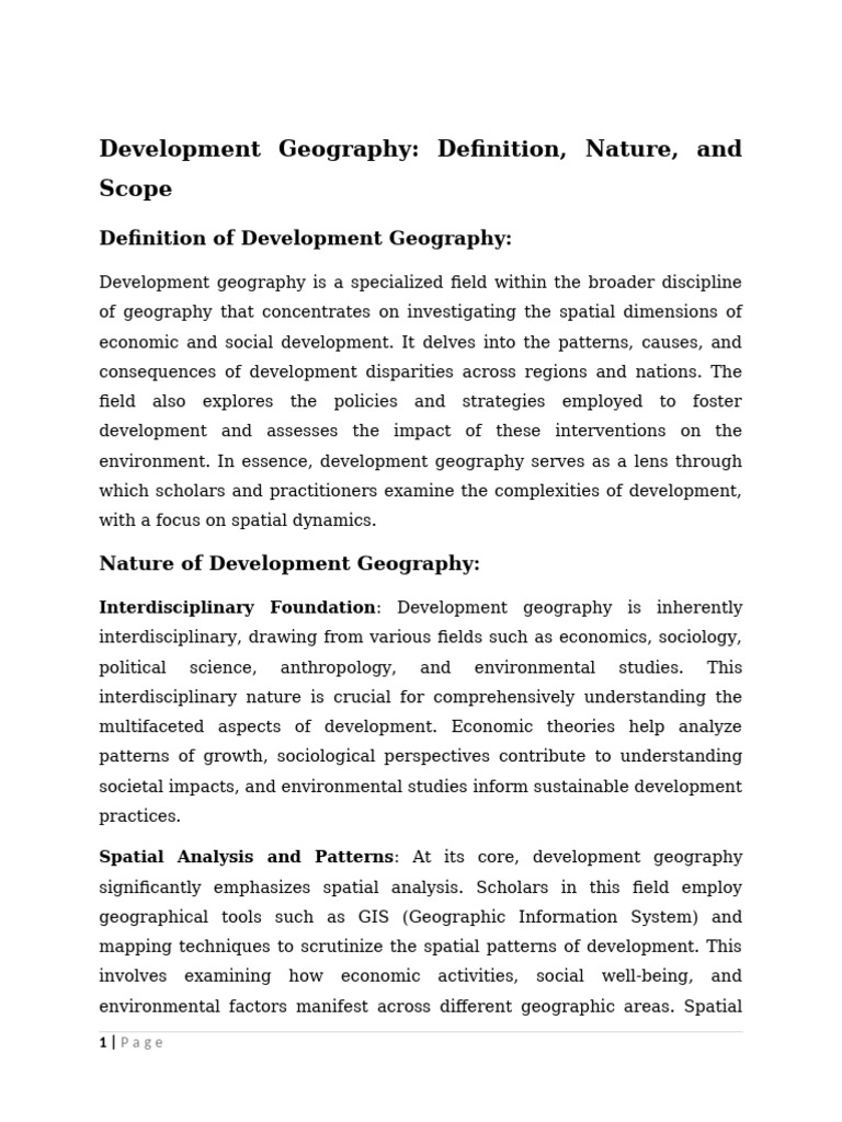 development geography_chapter1 | PDF | Geography | Sustainability