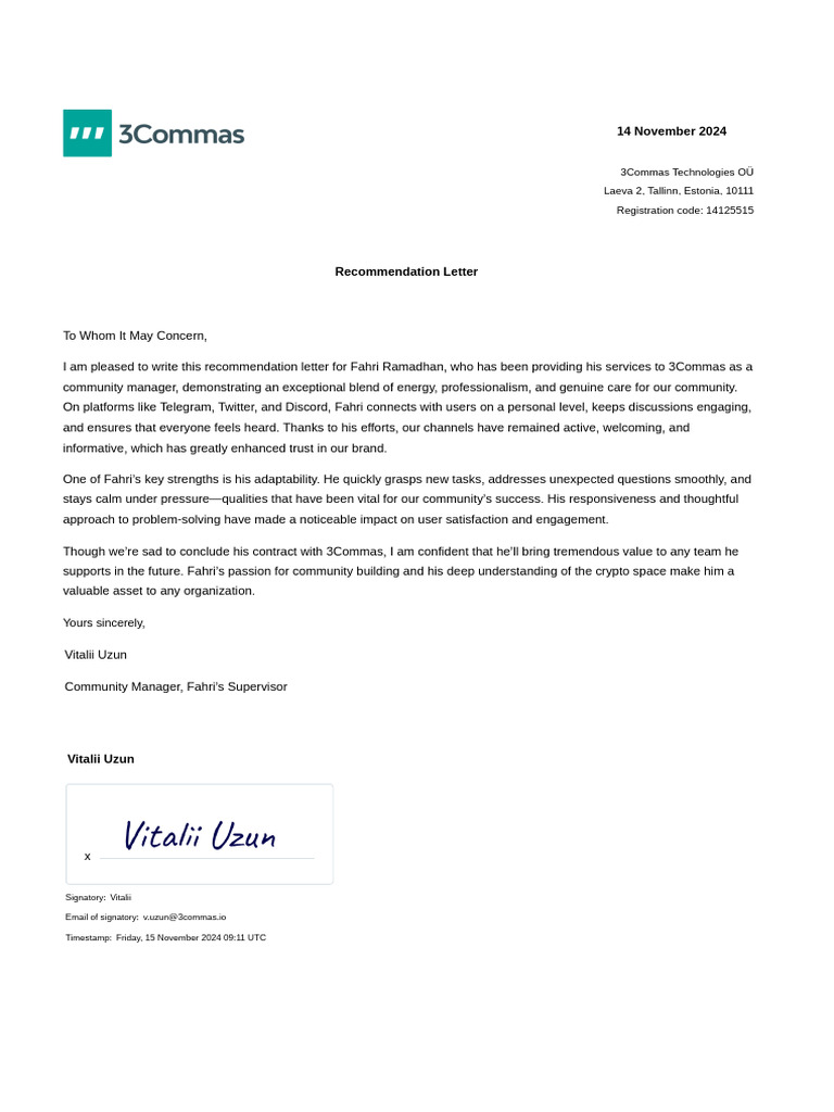 Recommendation Letter | PDF | Safari (Web Browser) | Software