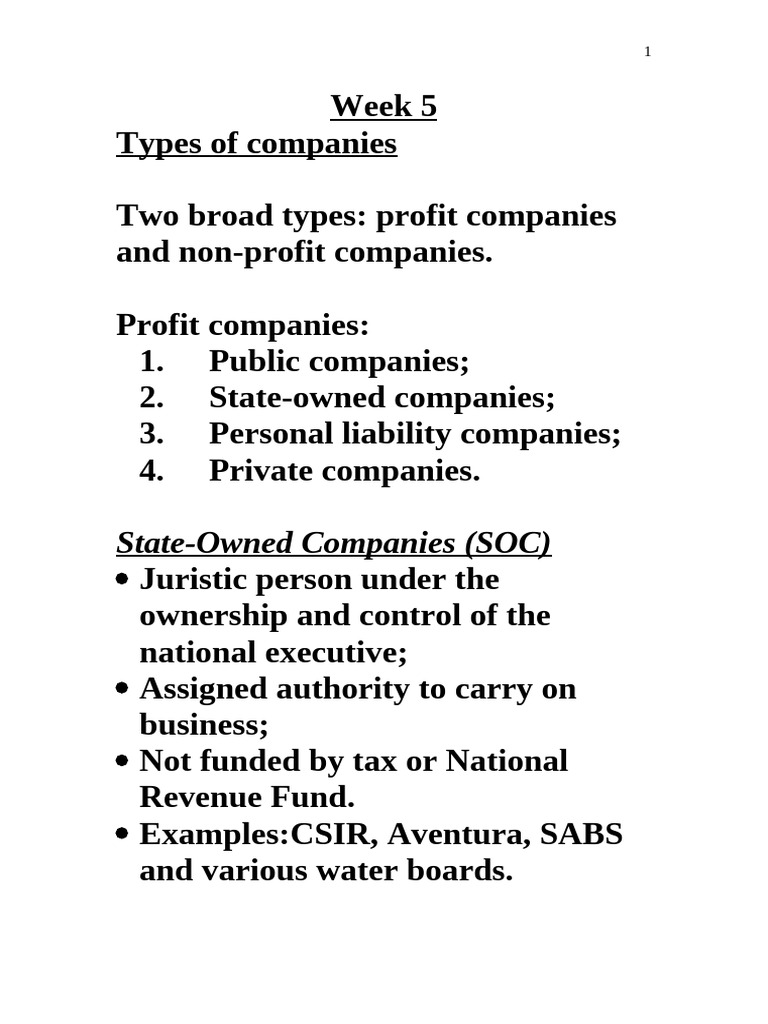 Week 5types of Companies and Groups | PDF | Subsidiary | Holding Company