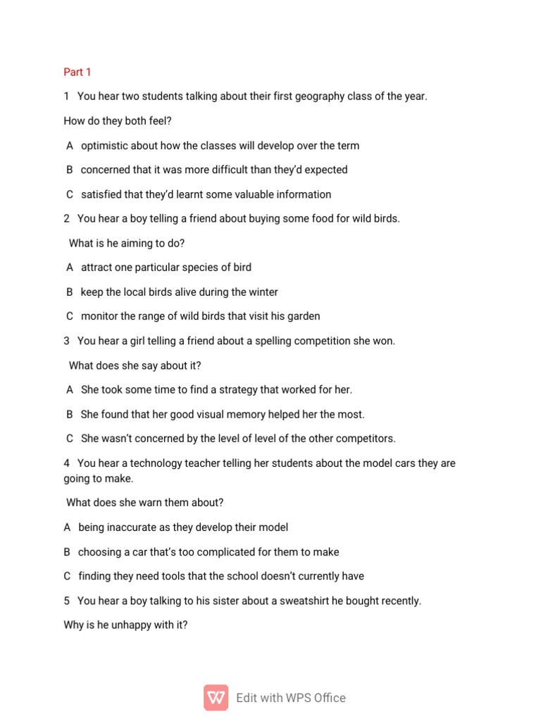 Test Listening | PDF