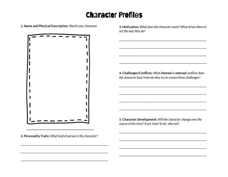 Character Profile Worksheet | PDF | Psychology | Psychological Concepts