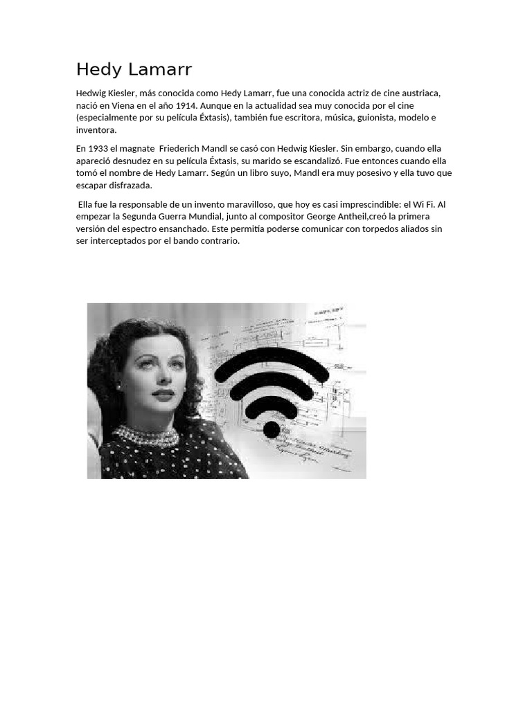 Hedy Lamarr: Actriz e Inventora Pionera | PDF