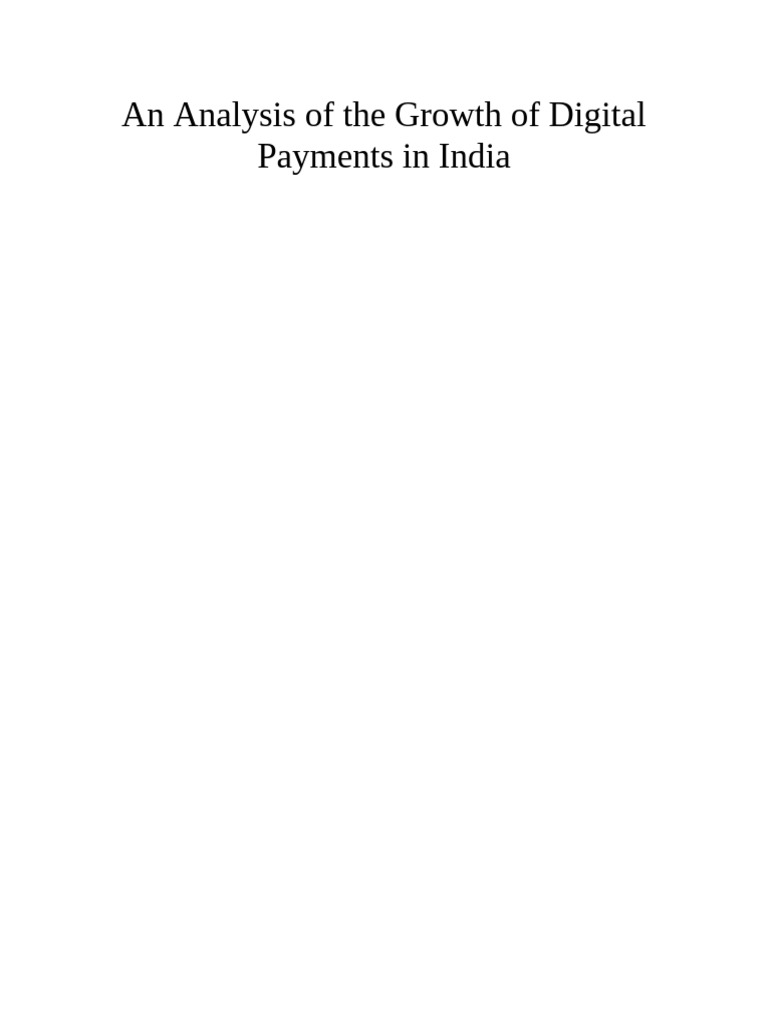 Growth of Digital Payments in India | PDF | Quantitative Research ...