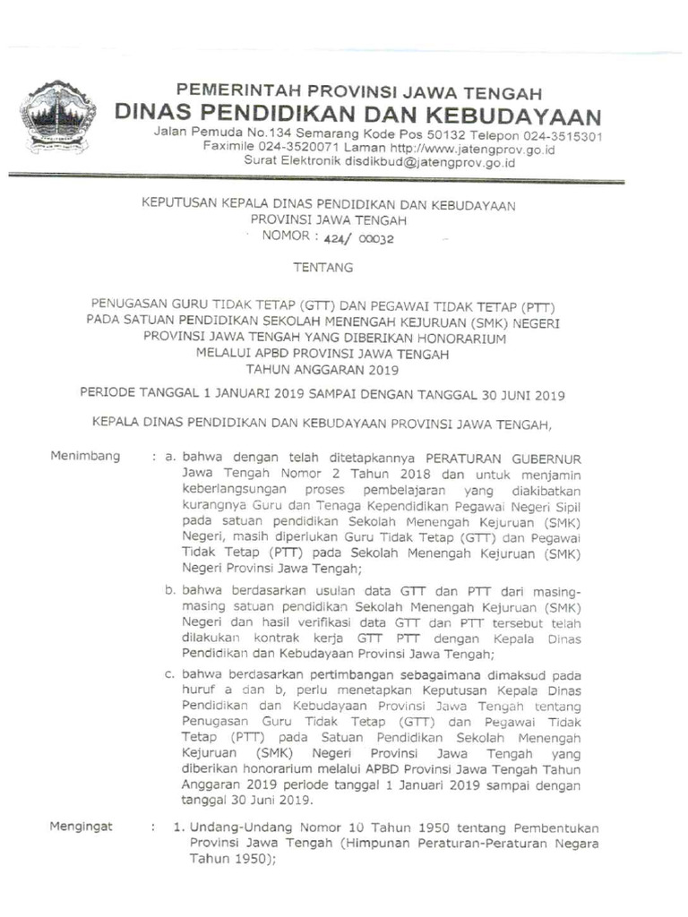 SK Penugasan Provinsi Tahun 2019 Lutfi | PDF