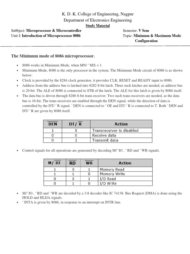 Unit 1 Mini n Maxi Mode | PDF | Input/Output | Central Processing Unit