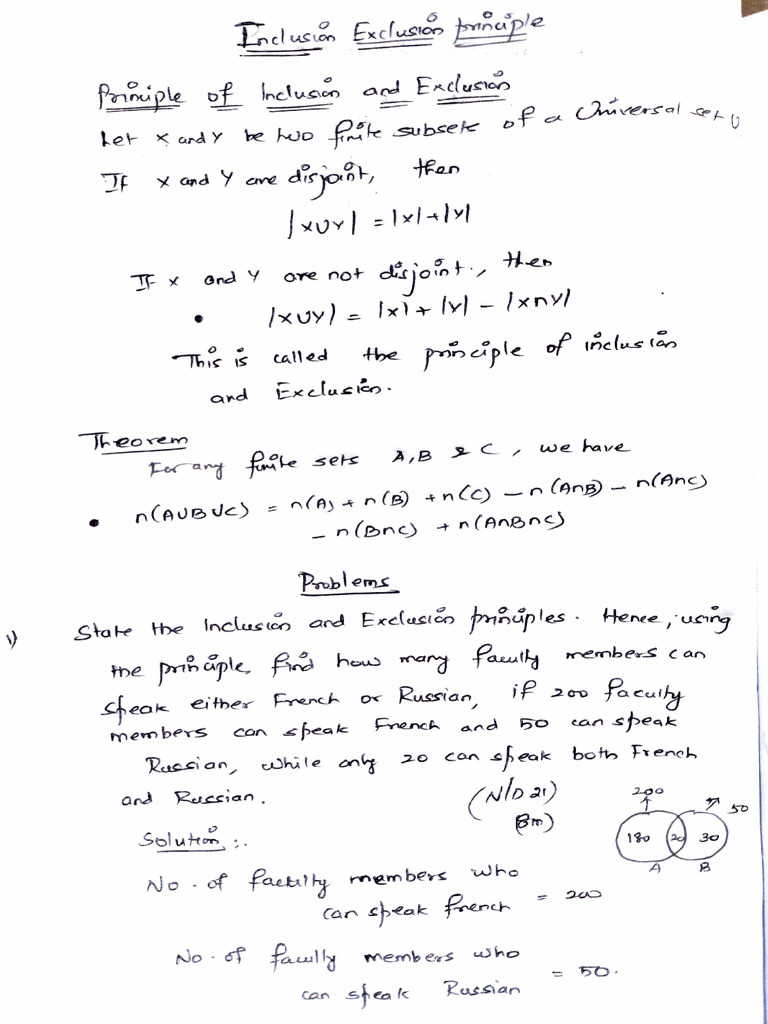 Inclusion Exclusion Principle | PDF