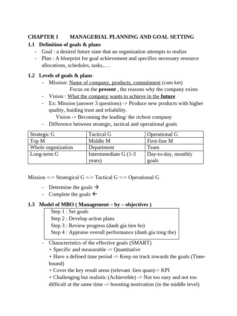 Review Chap 4 Managerial Planning and Goal Setting | PDF | Goal | Swot ...