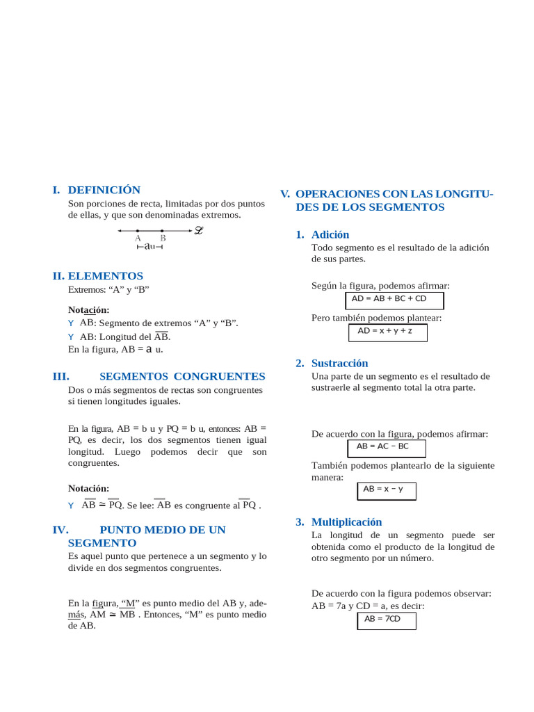 Operaciones-con-Segmentos-Para-Primer-Grado-de-Secundaria.docx_1 | PDF | Matemática Elemental ...