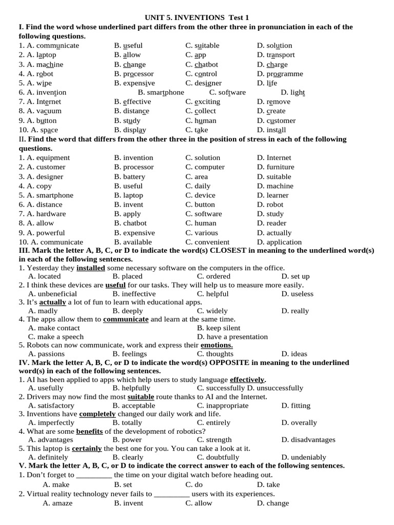 Grade 10- UNIT 5- Test 1 | PDF | Lidar | Radar