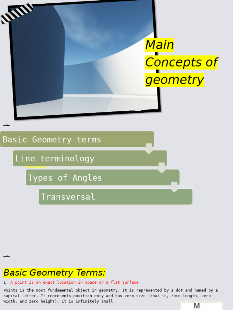 Main Concepts of Geometry | PDF | Line (Geometry) | Angle