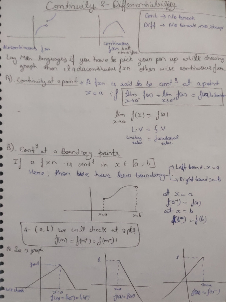 Continuity and differentiability | PDF