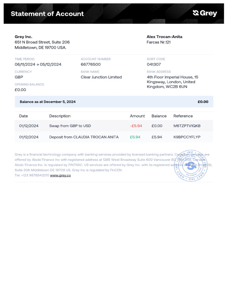 Account Statement. | PDF