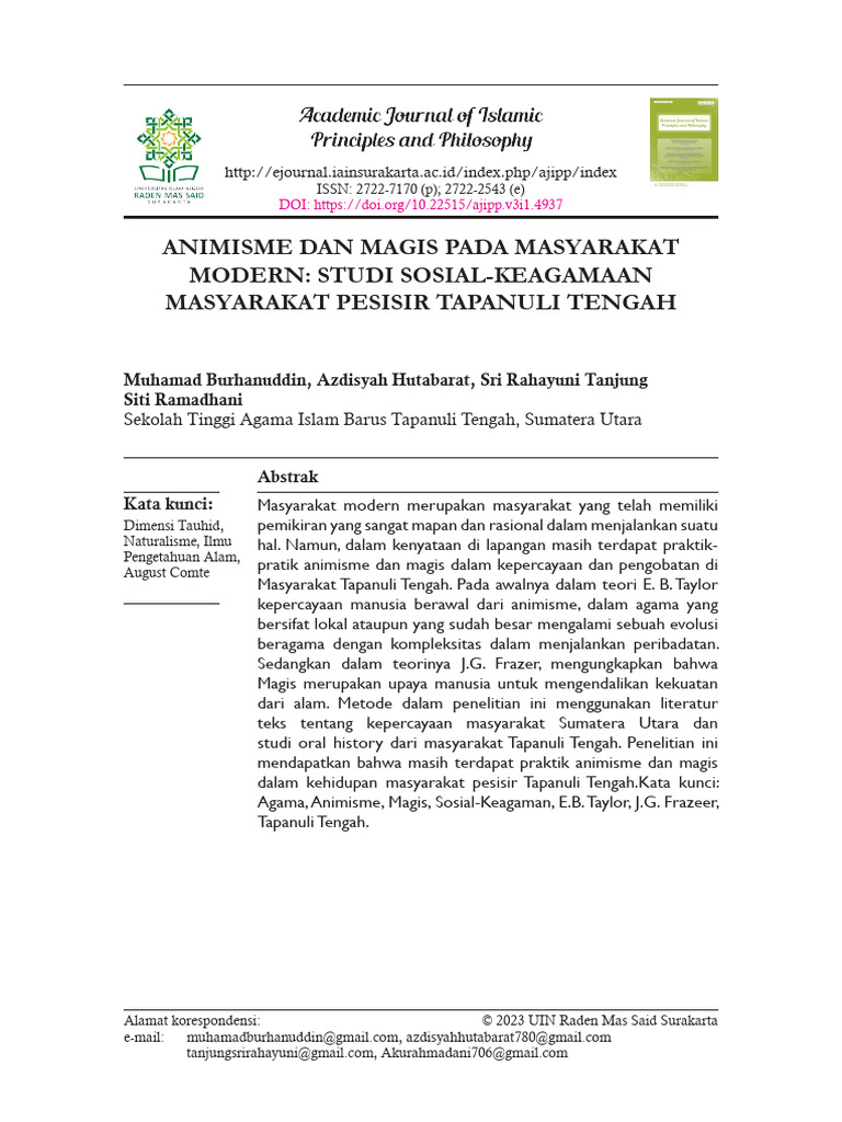 Animisme Dan Magis Pada Masyarakat Modern Studi So | PDF