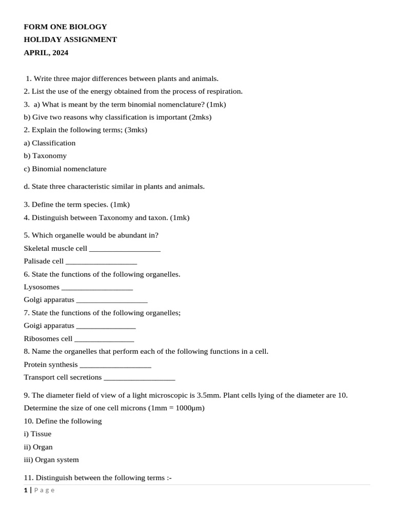 Biology f1 (1) | PDF