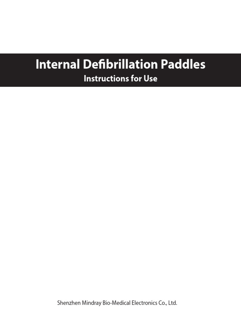 Internal Defibrillation Paddles Instructions For Use | PDF