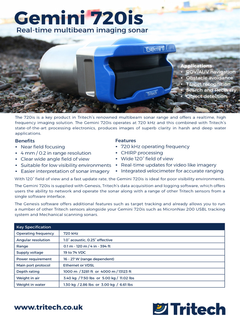 Gemini 720is 2023 Updated 1 | PDF | Sonar | Hertz