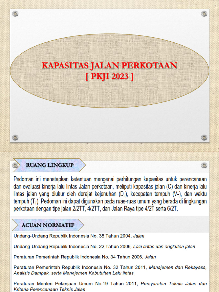 Kapasitas Jalan Kota - Oke | PDF
