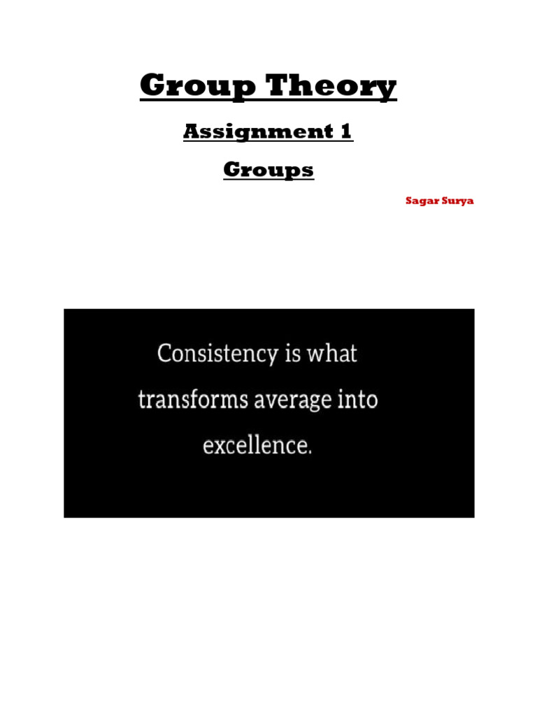 Group Theory Assignment - 1-1 | PDF