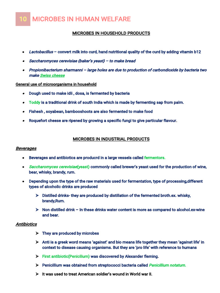 MICROBES in Human Welfare | PDF