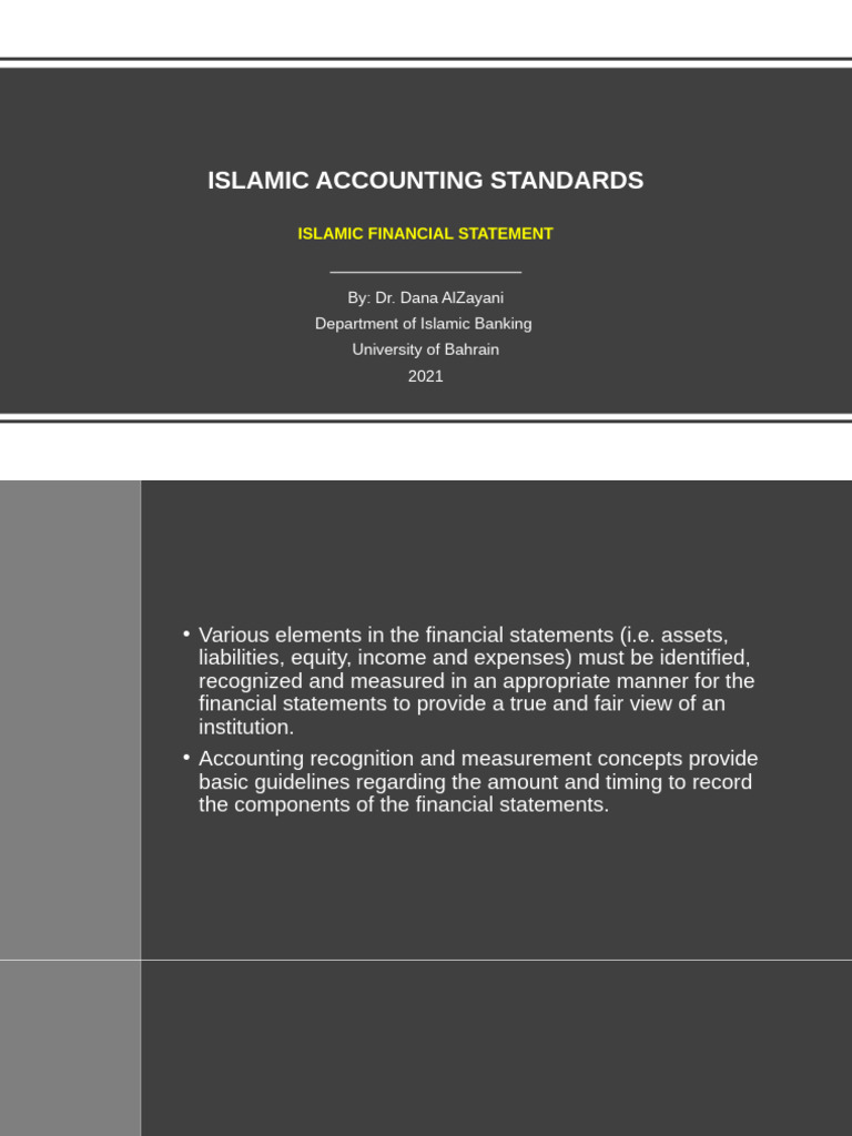 SBF470 - Lecture 2 - Islamic Financial Statements - Updated 2024 | PDF ...