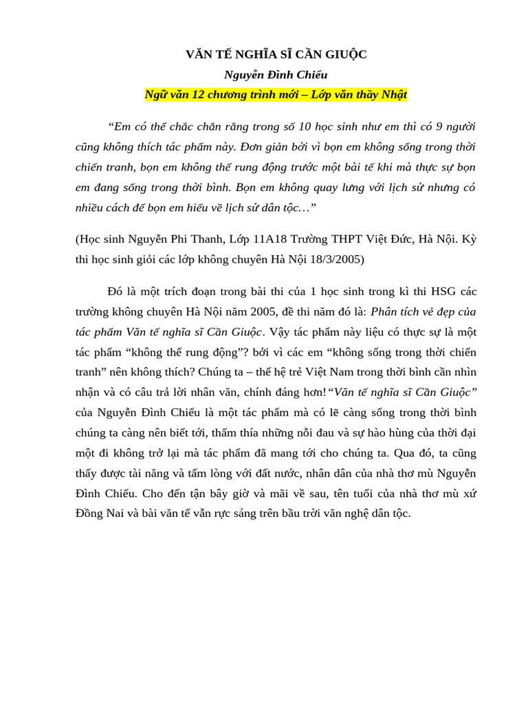 Bai Giang Van Te Nghia Si Can Giuoc | PDF