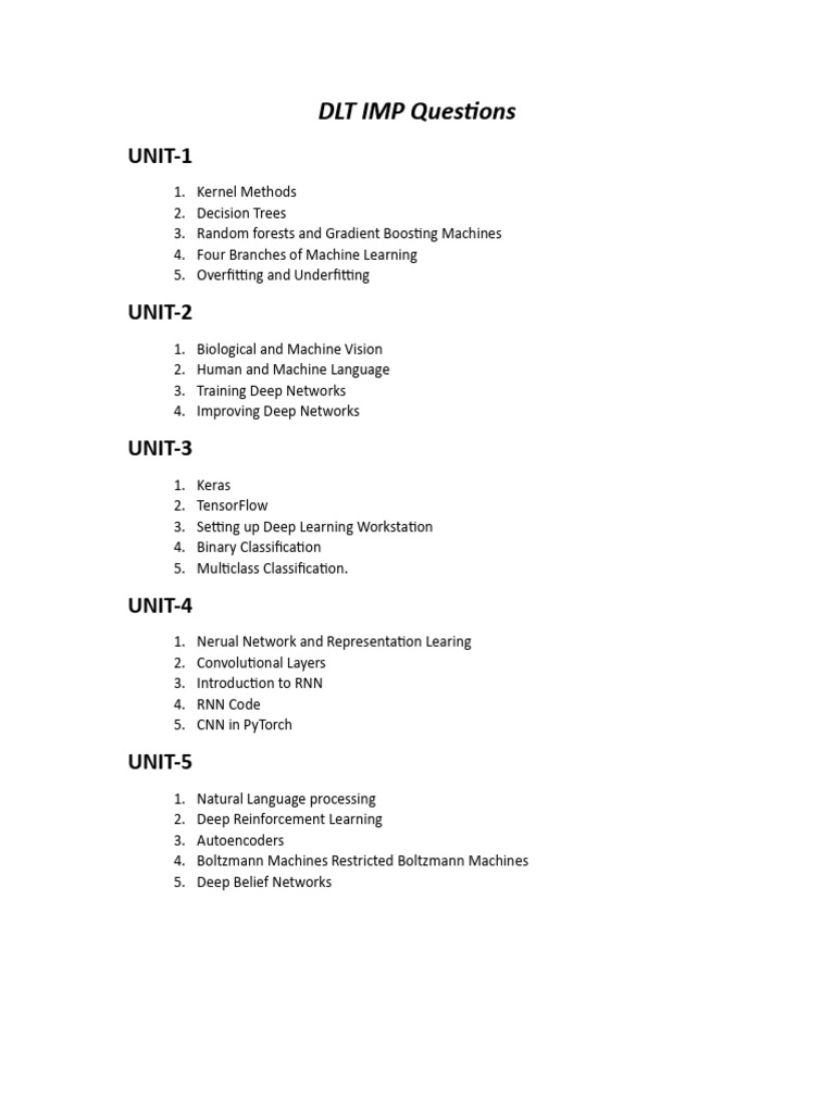 DLT IMP Ques Ons: UNIT-1 | PDF