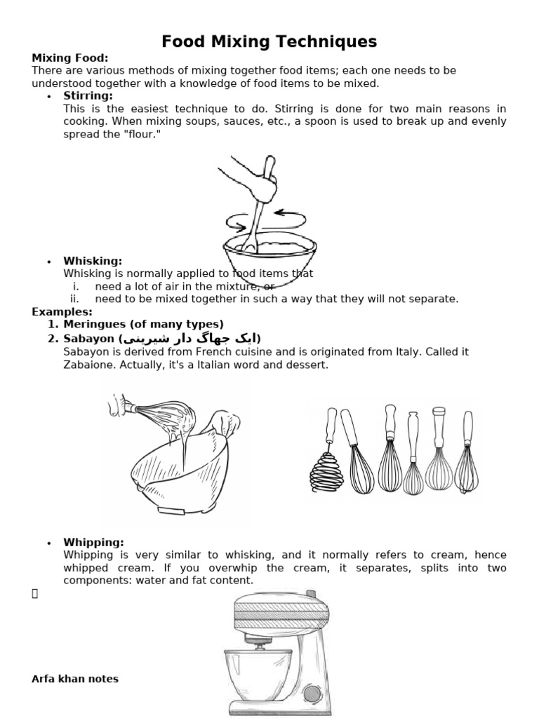 Mixing Food | PDF