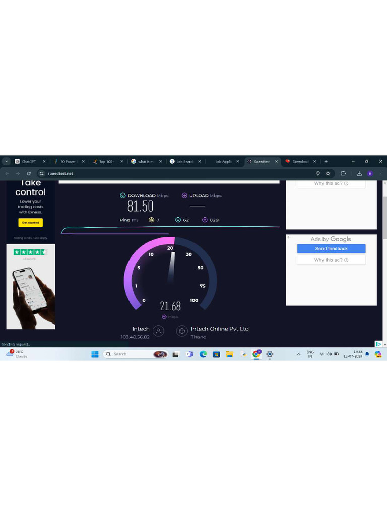 Internet Speed Screenshot | PDF