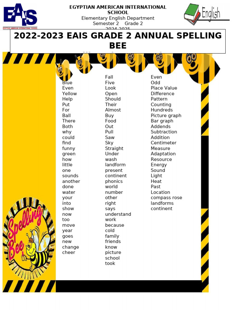 22-23 G2 Spelling Bee List - Round 2 | PDF