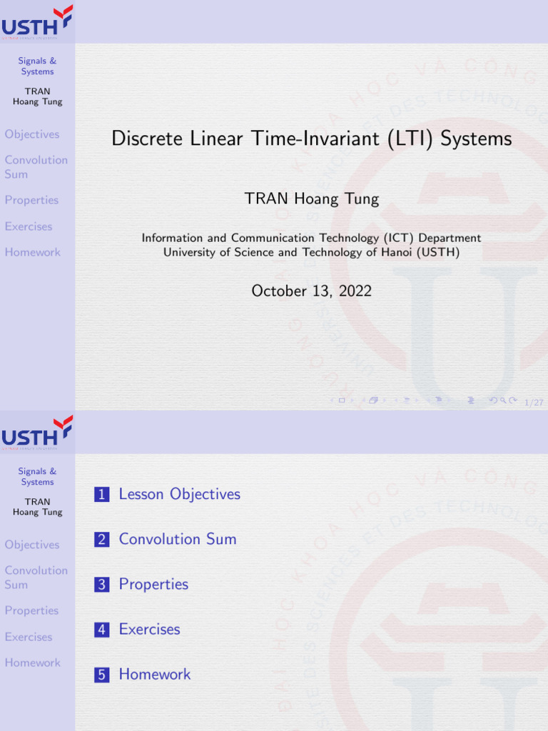 03 Discrete LTI Systems | PDF | Convolution | Mathematical Objects