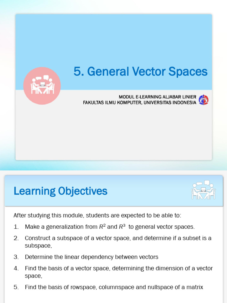 Modul 5-a_General Vector Space and Subspace-editedAruni english | PDF | Linear Subspace | Vector ...