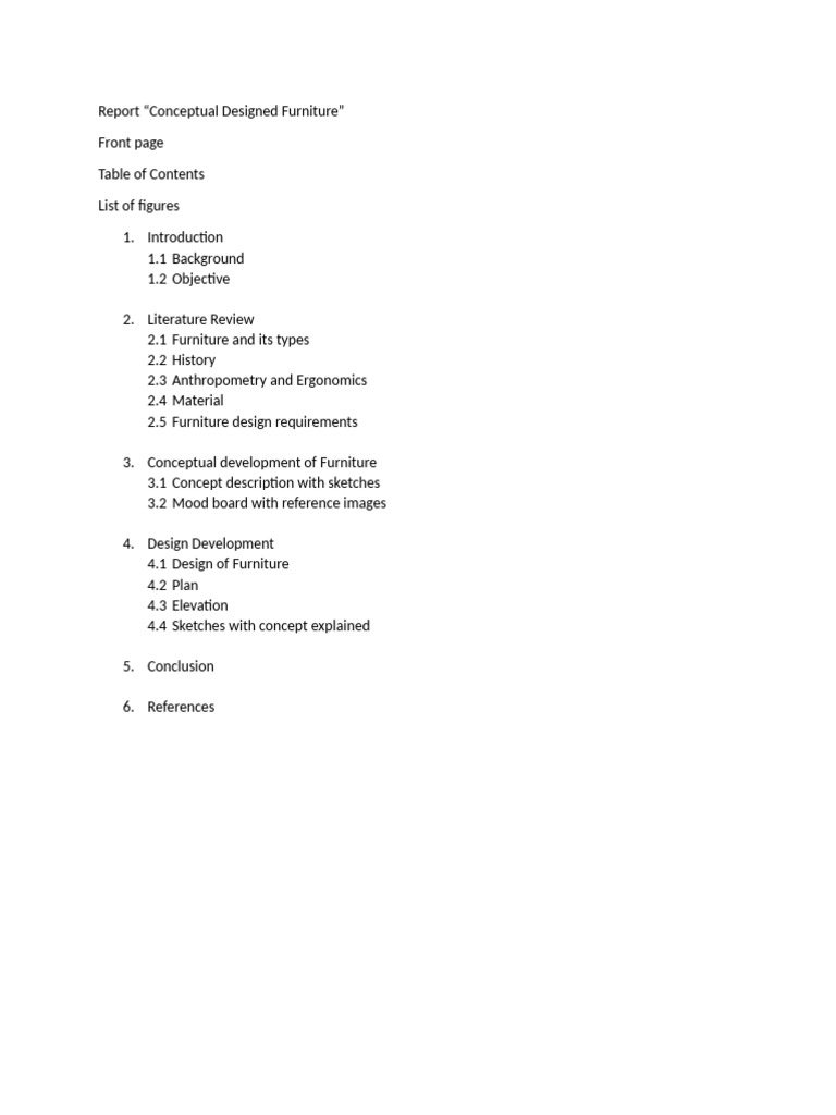 Conceptual Furniture Design Report | PDF