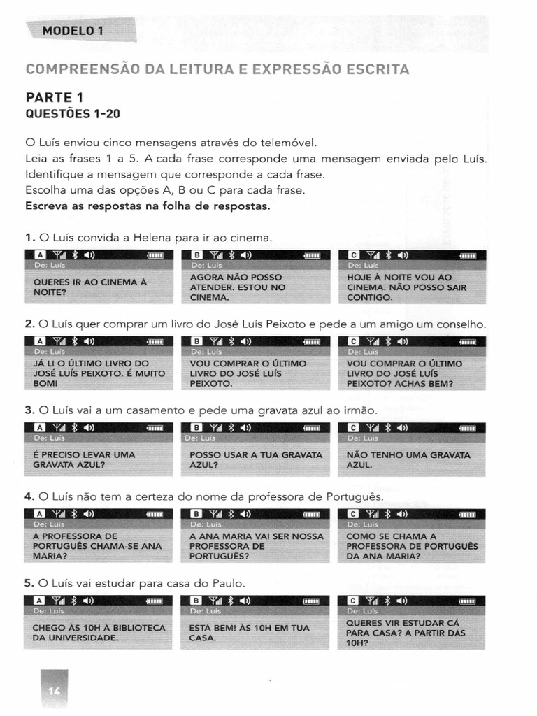 Exame CIPLE Modelo 1 | PDF