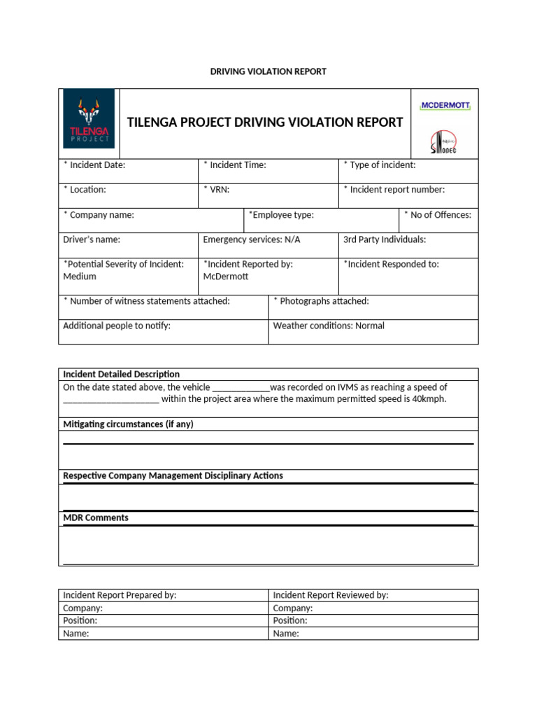 Driving Violation Report | PDF