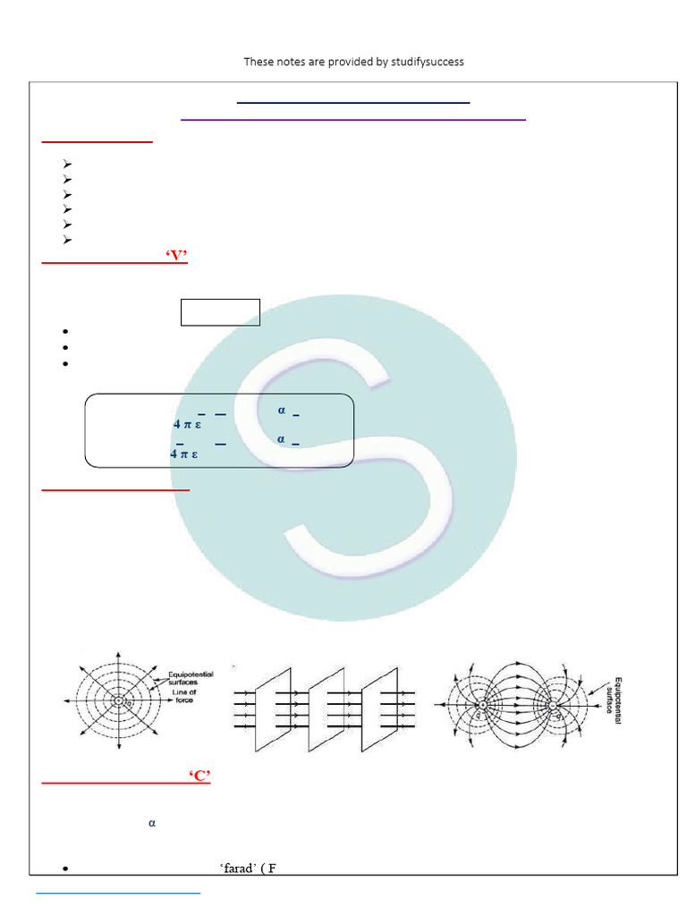 class 12 physics ch-2 notes | PDF | Capacitance | Capacitor