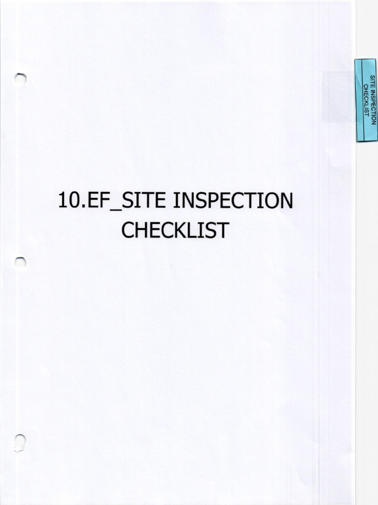 Site Inspection Checklist | PDF