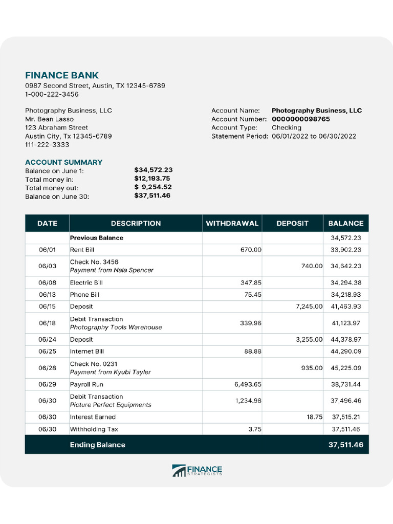 Bank Statement - PNG | PDF