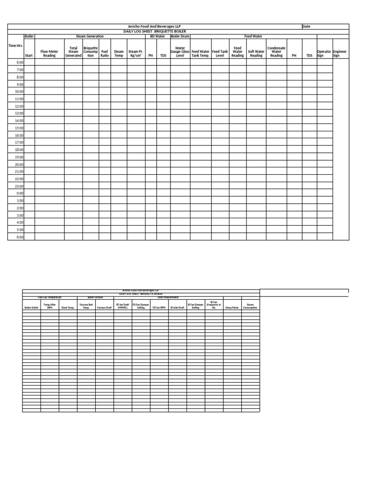 Boiler Log Book Briquite New. | PDF