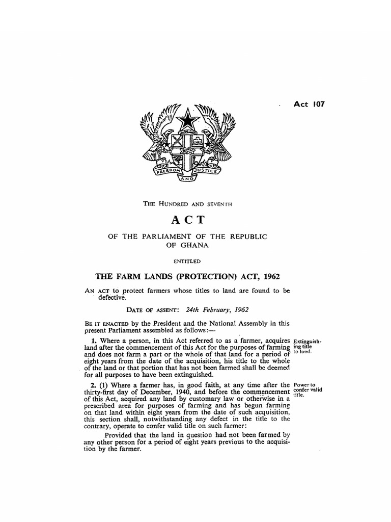 Farmlands (Protection) Act 1962 PDF | PDF