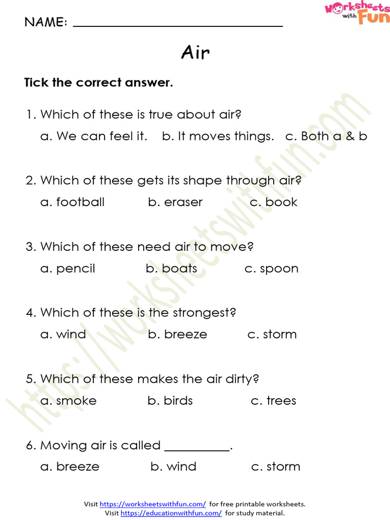 Air Worksheet 1 | PDF