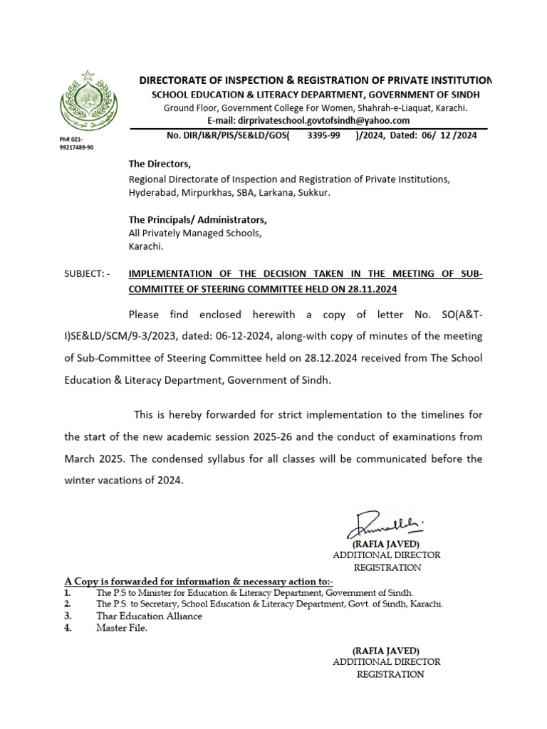 Regional All Principals Minutes Steering Committee | PDF