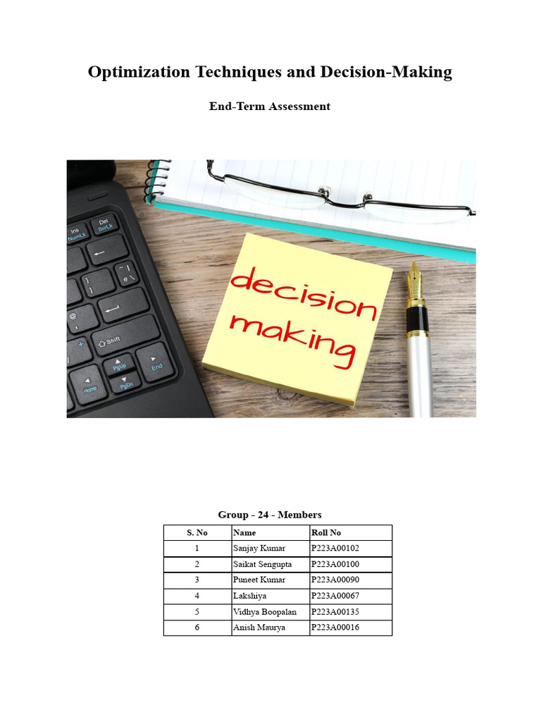 OTDM EndTerm Group-24 Assessment | PDF | Mathematical Optimization | Linear Programming