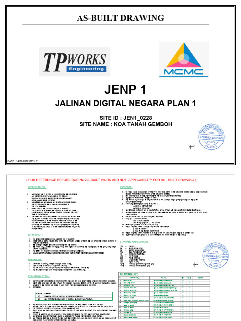 As Built Drawing - JEN1_0228V KOA Tanah Gemboh (1) (1) | PDF