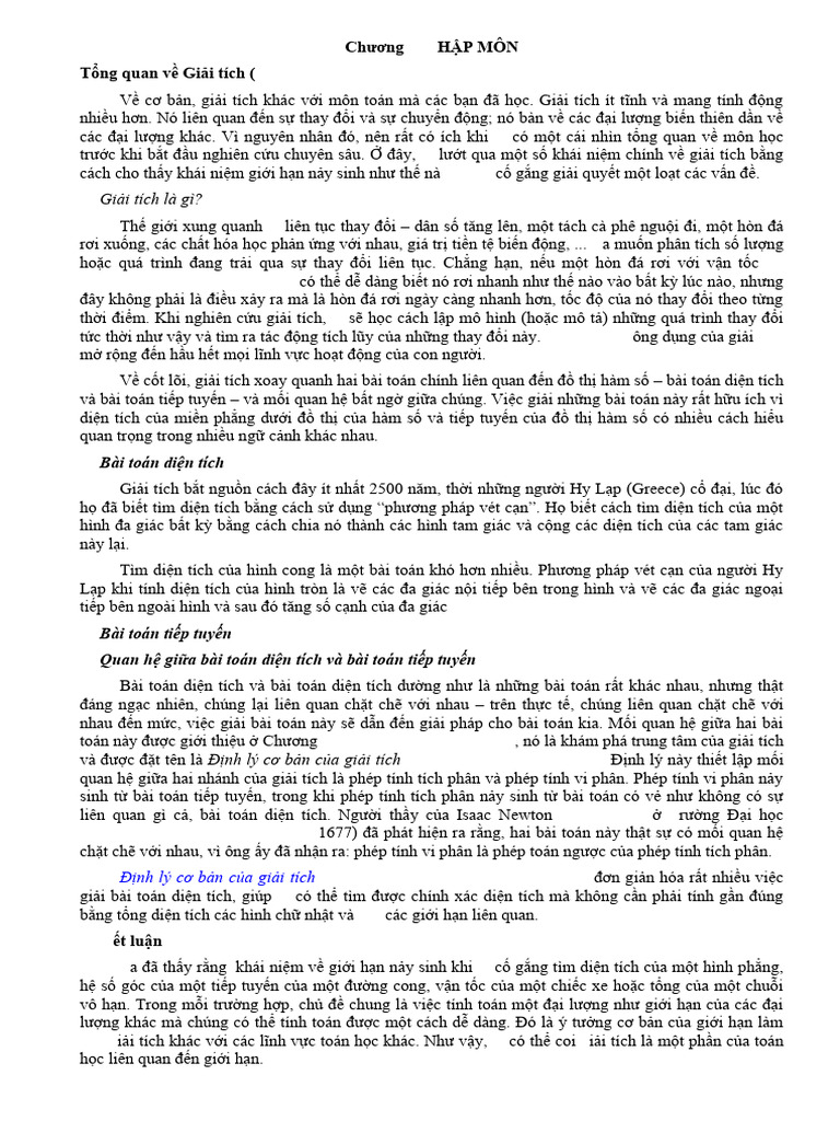 Bai giang Giai tich 1 (Chuong 1) | PDF