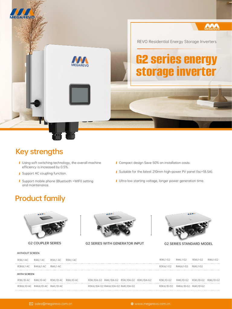 MEGAREVO_Fiches techniques onduleurs hybrid 6kW & 8kW_G2 Series Energy ...