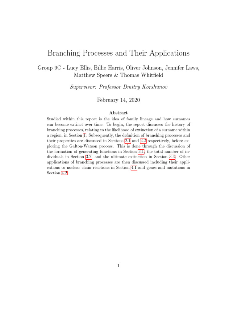 Branching Processes and Their Applications | PDF | Neutron | Mathematics